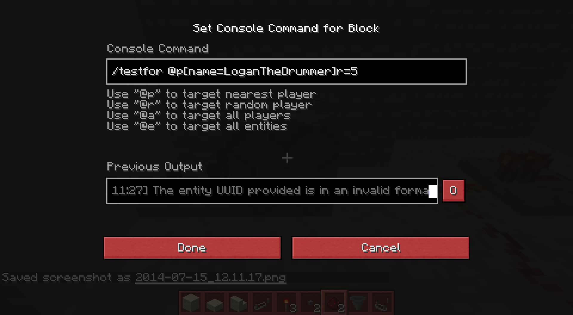 Need Help Testfor Specific Player Radius In Snapshot 14w28b Redstone Discussion And