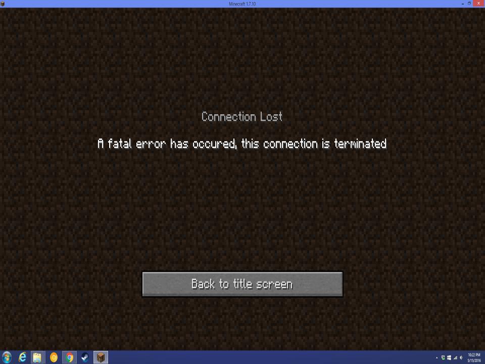 Custom Modpack World Launch Error: "(Connection Lost) A Fatal Error has ...