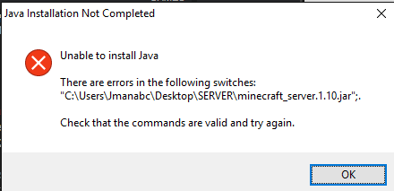 Error when trying to open minecraft_server.jar - Server Support and ...