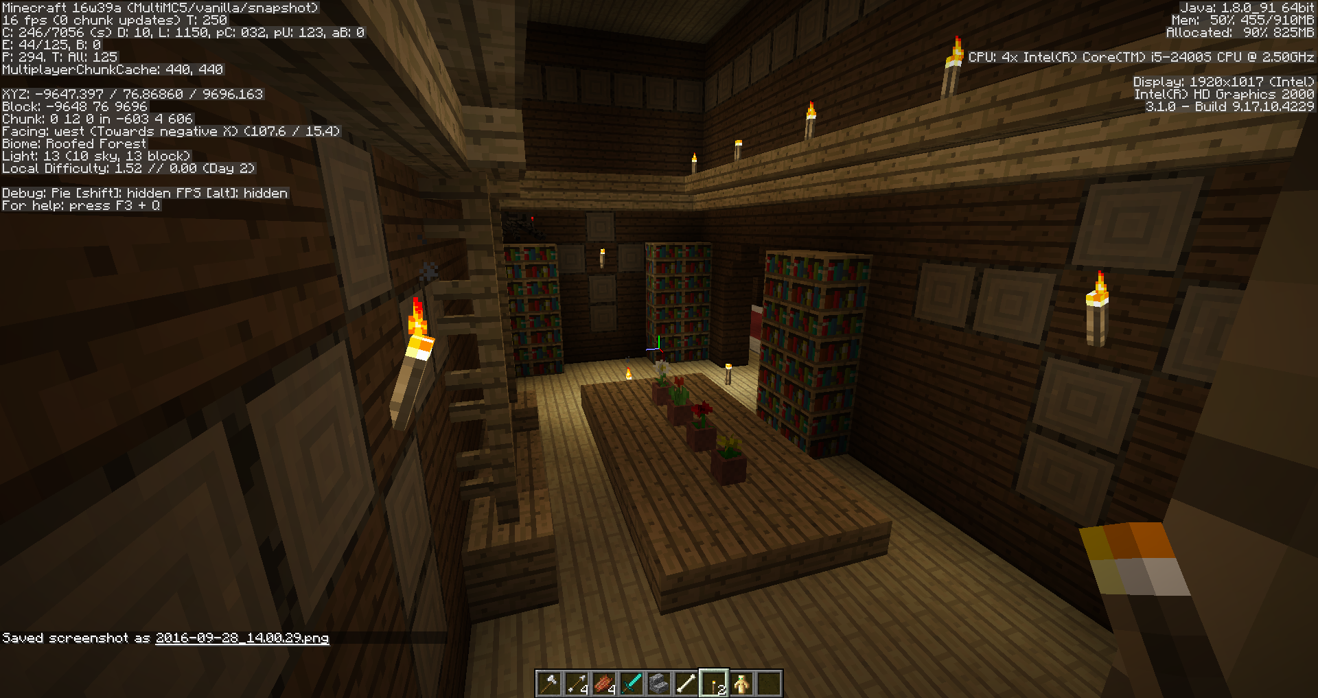 Woodland Mansion seed for Minecraft 1.11 snapshot 16w39a - Seeds ...