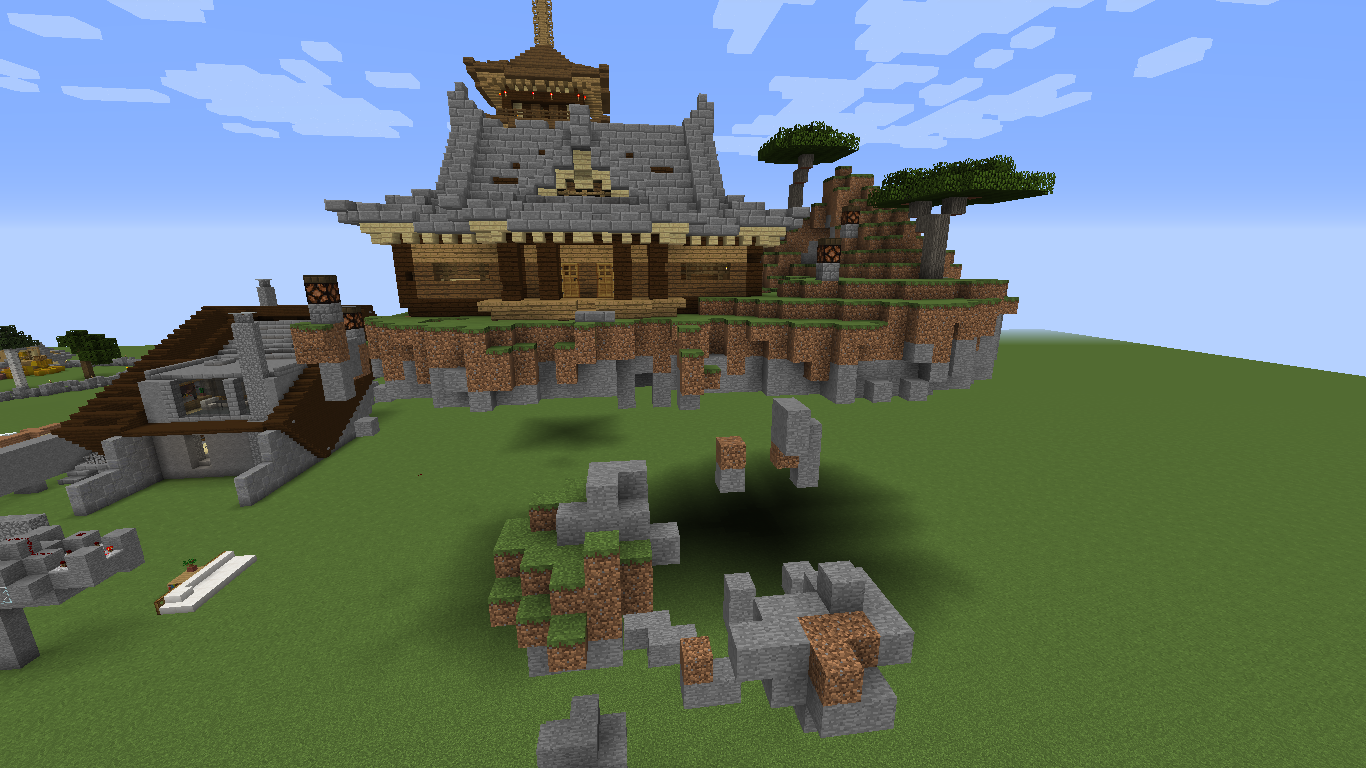 Abandoned Japanese Buildings on floating islands (unfinished ...