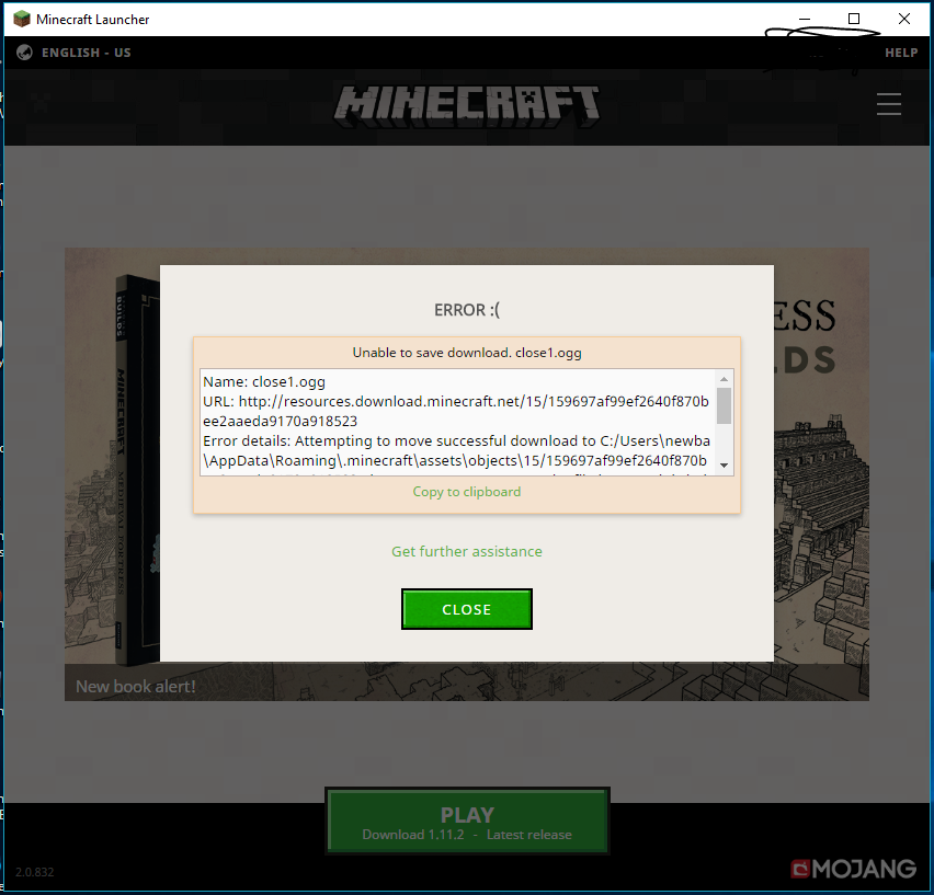 Minecraft won't download - Unmodified Minecraft Client Support ...