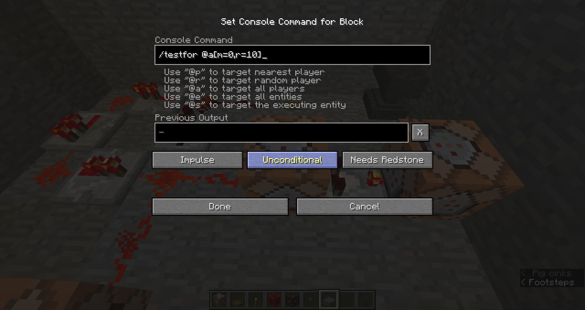 Help With Testfor Command Block Discussion Minecraft Java Edition 