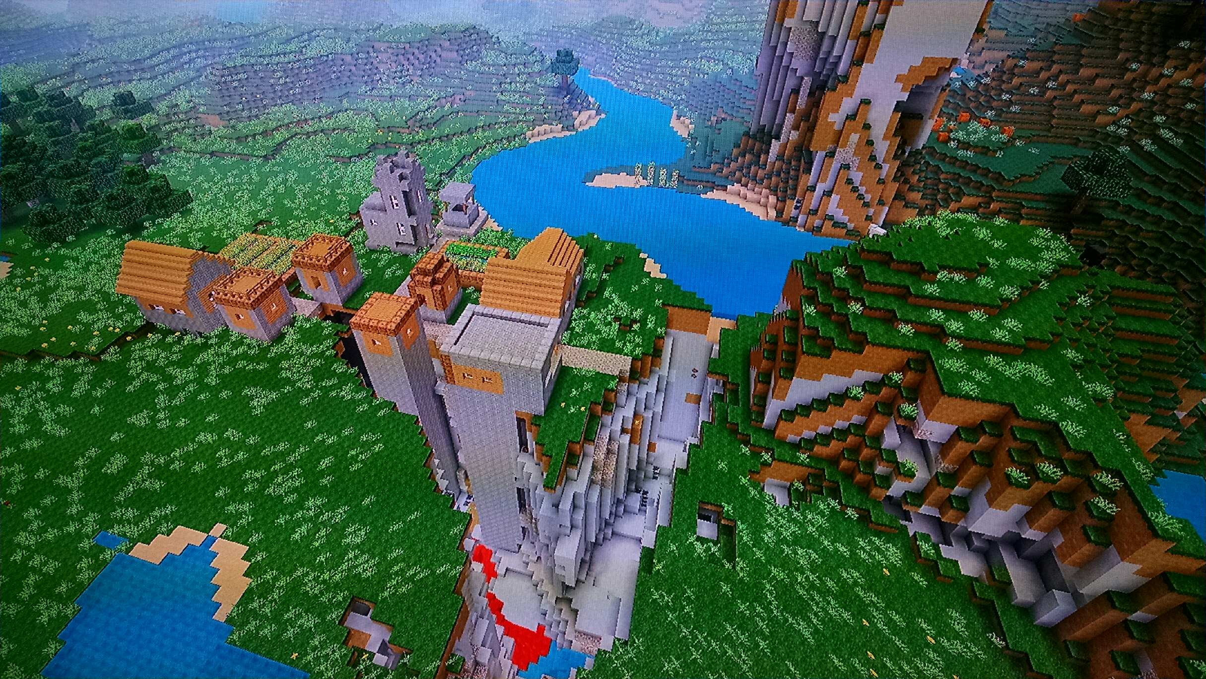 Village "fortress" on top of double ravine ! - Minecraft: Editions ...